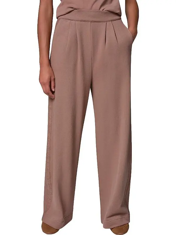 DONNA KARAN WEEKEND High Rise Wide Leg Cotton Pants - Camel