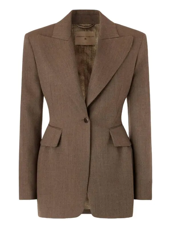 Ermanno Scervino Single-breasted Wool Jacket - Brown