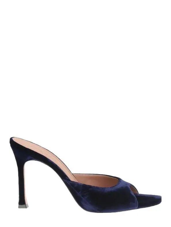 Amina Muaddi Velvet Stiletto Heeled Sandals - Blue