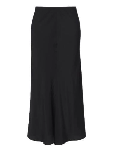 THE ROW Silk Crêpe De Chine Midi Skirt - Black