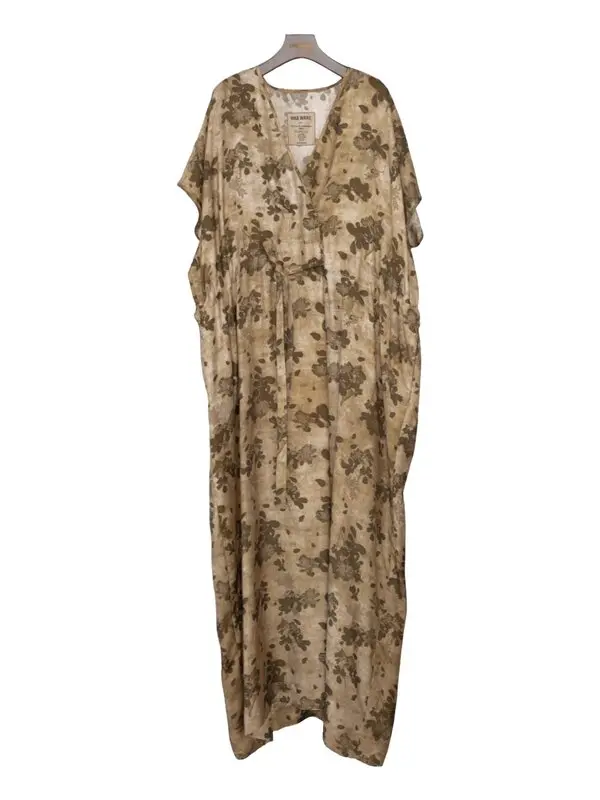 UMA WANG V-neck Maxi Kaftan Dress - No