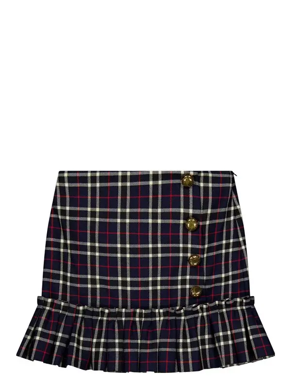 Dolce & Gabbana Plaid Mini Skirt With Ruffled Hem - No