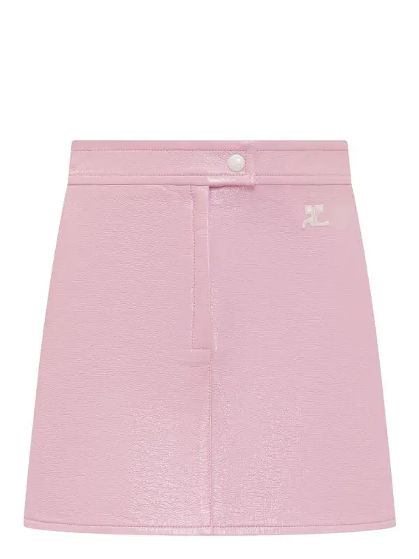 COURREGES Re-edition Vinyl Logo Embroidered Mini Skirt - Pink