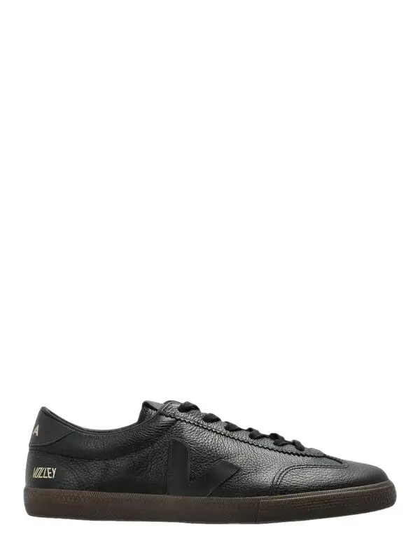 VEJA Signature Leather Lace-up Sneakers - Black
