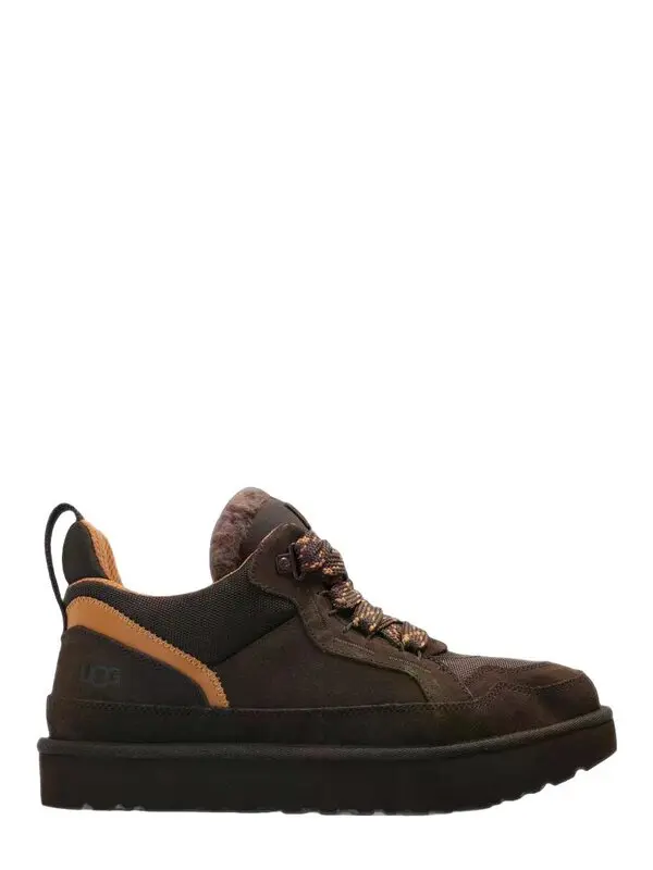 UGG Lowmel Suede Sneakers With Shearling Trim - Brown