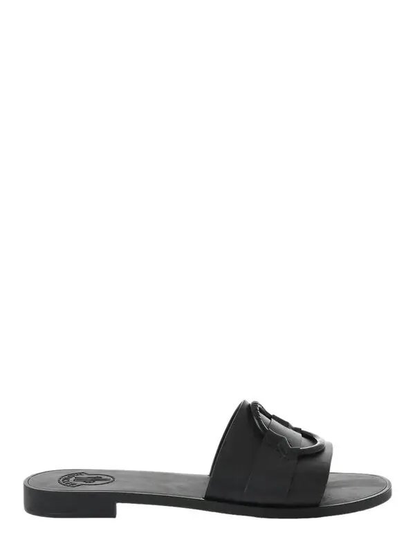 Moncler Logo Embossed Sandals - Black