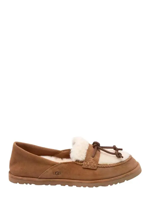 UGG Zora Shearling-trim Suede Loafers - Brown