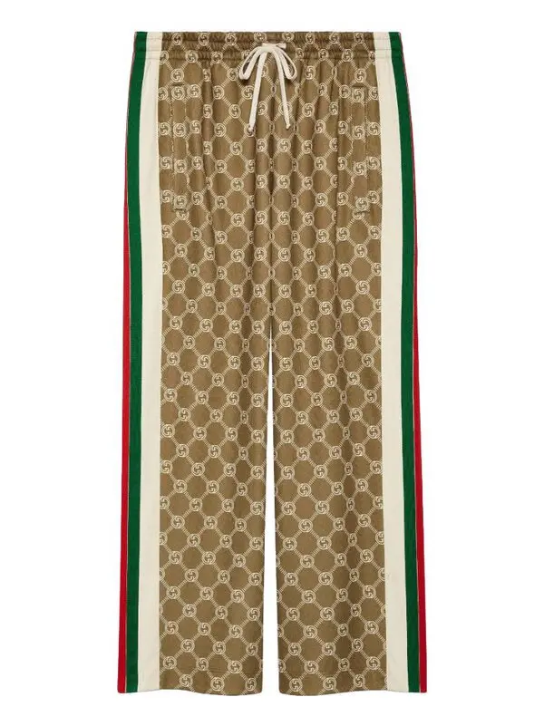 Gucci Interlocking G Snap Button Jogging Pants - Green