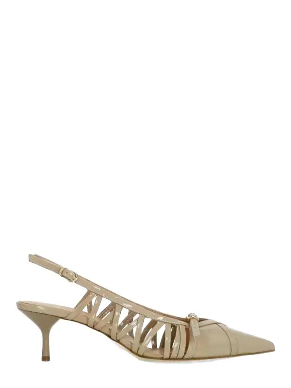 THE SELLER Patent Finish Cage-style Pumps - Neutrals