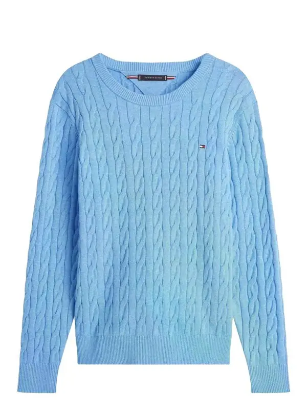 Tommy Hilfiger Cable Knit Cotton Sweater - Blue
