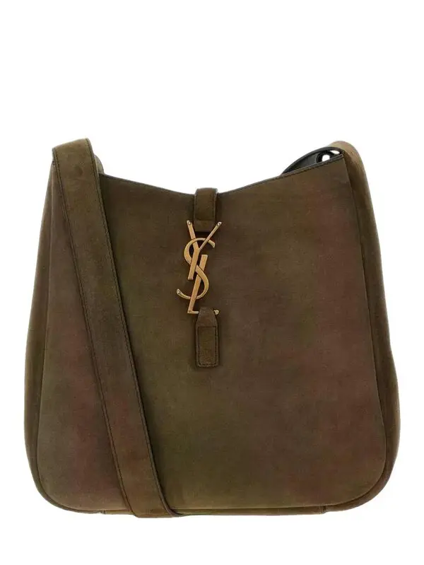 Saint Laurent Le 5 À 7 Suede Cross Body Bag - Green
