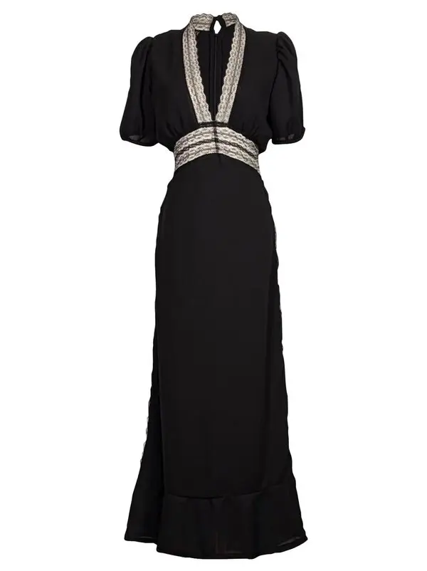 JENNAFER GRACE Nero Notte Gigi Dress With Lace Trim - Black
