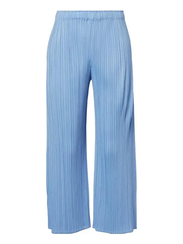 Issey Miyake Monthly Colors: August Pleated Wide-leg Pants - Blue