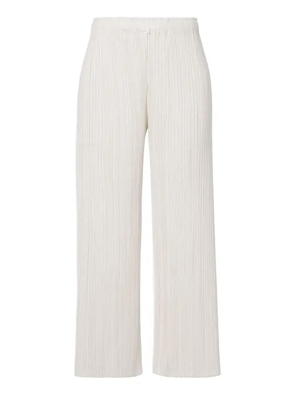 Issey Miyake Monthly Colors: August Pleated Wide-leg Pants - White