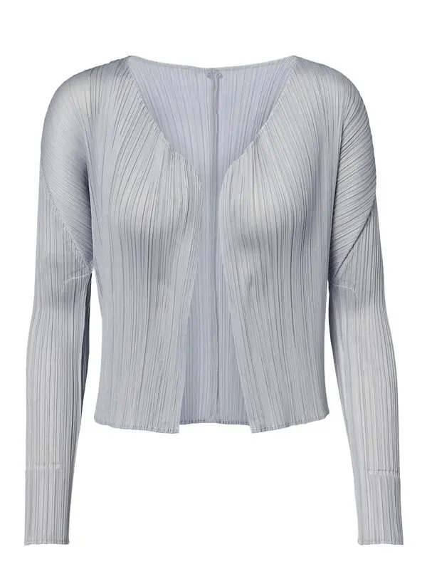 Issey Miyake Basics Pleated Cardigan - Grey