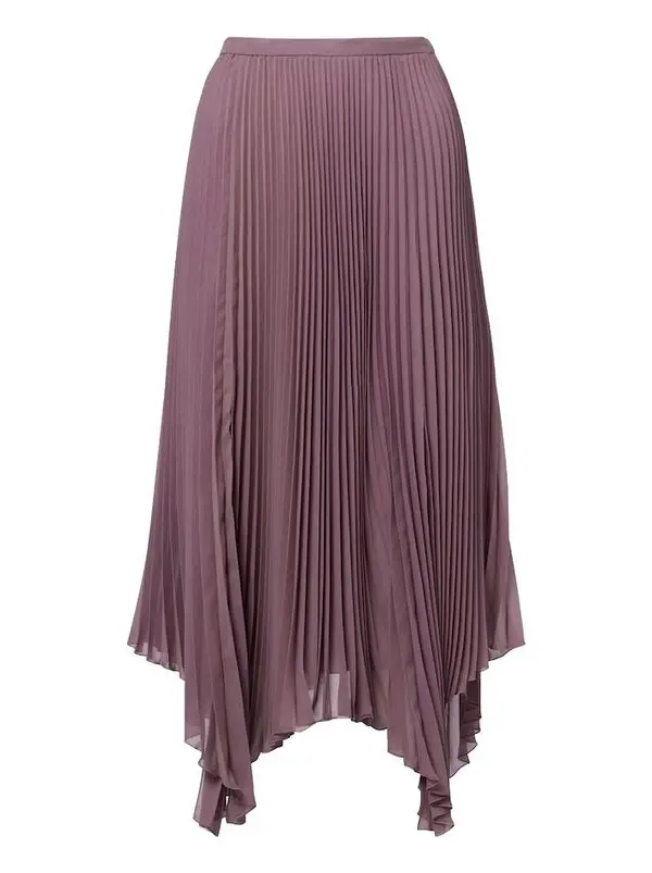 Valentino Garavani Asymmetric Plissé Georgette Midi Skirt - Pink