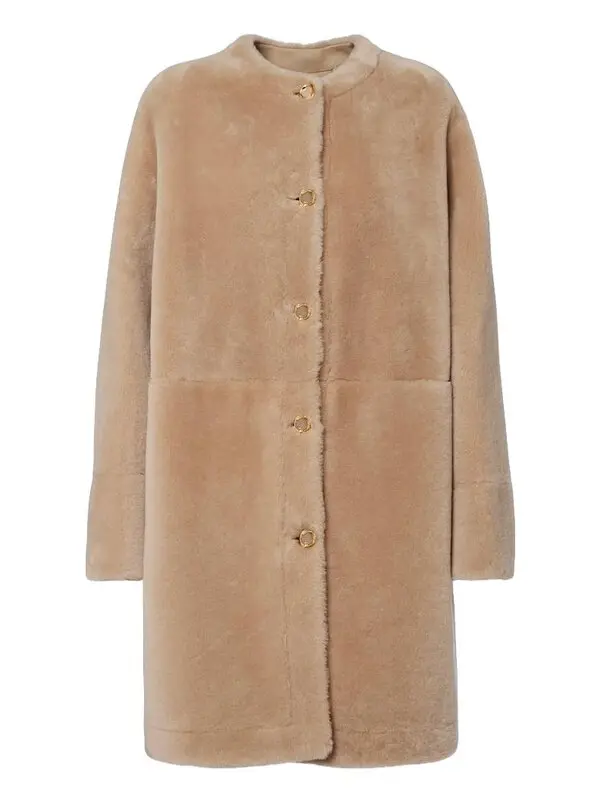 Agnona Shearling Coat - Beige
