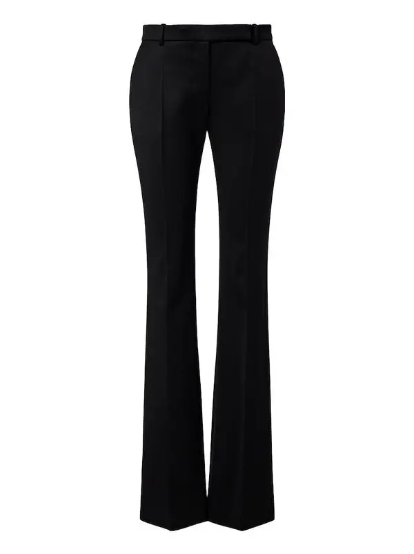 Alexander McQueen Wool Flared Pants - Black