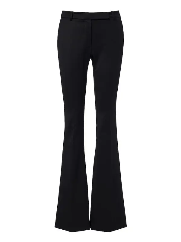Alexander McQueen Wool Flared Pants - Black