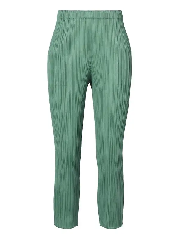 Issey Miyake Slim Pleated Pants - Green