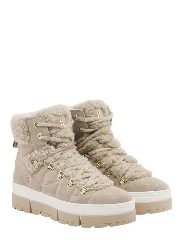 Bogner Vaduz Shearling And Suede Ankle Boots - Beige