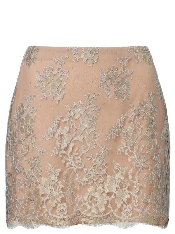 Valentino Garavani Lace Mini Skirt - Beige