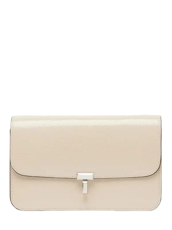 TOTEME T-lock Patent Leather Crossbody Bag - White