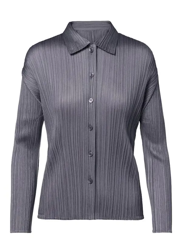 Issey Miyake Gray Pleated Shirt - Grey