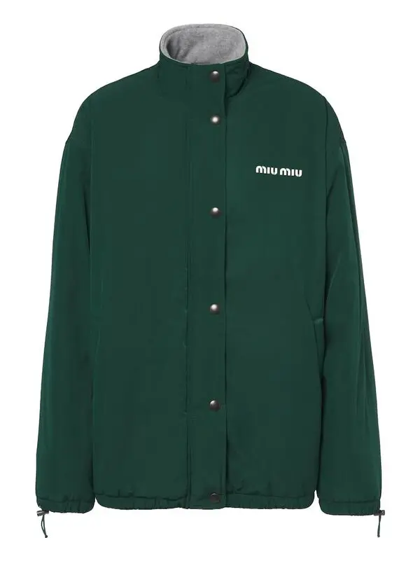 Miu Miu Logo Technical Jacket - Green