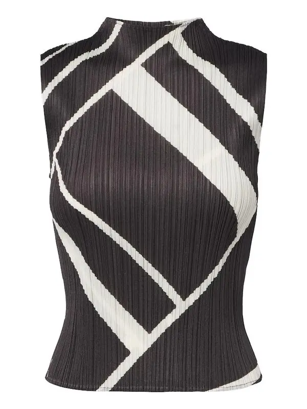 Issey Miyake Sleeveless Printed Top - Grey
