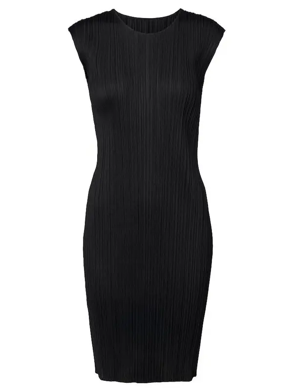 Issey Miyake Pleated Mini Dress - Black