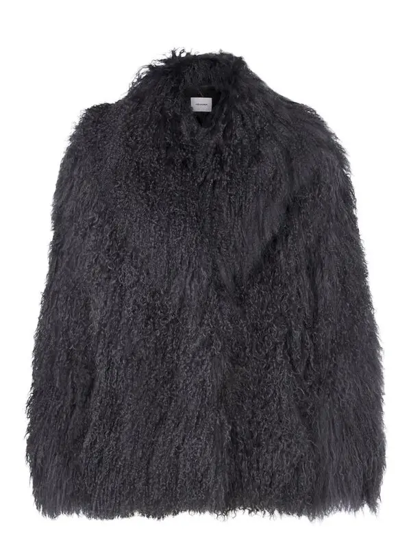 YVES SALOMON Oversized Shearling Jacket - Grey