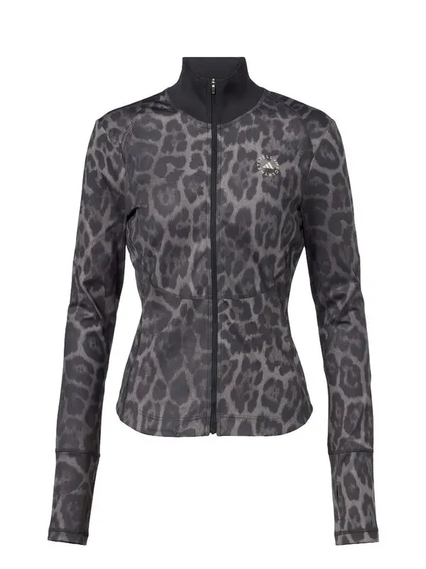Adidas By Stella McCartney Leopard-print Technical Jacket - Grey