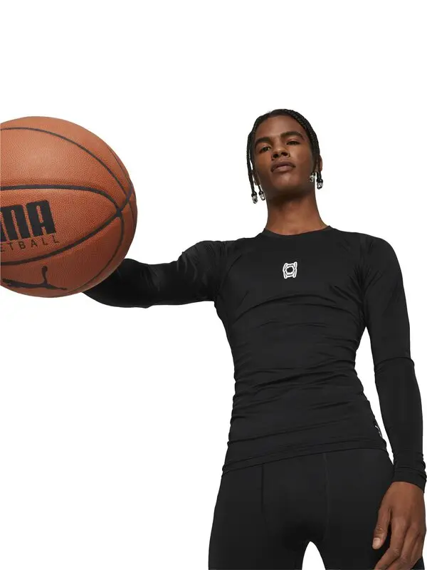 PUMA Hoops Baselayer Long Sleeve Basketball T-shirt - Black