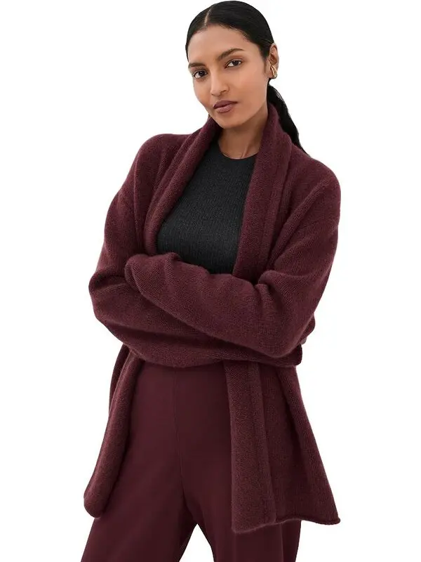 THE ELDER STATESMAN Cashmere Italy Smoking Jacket - Bordeaux