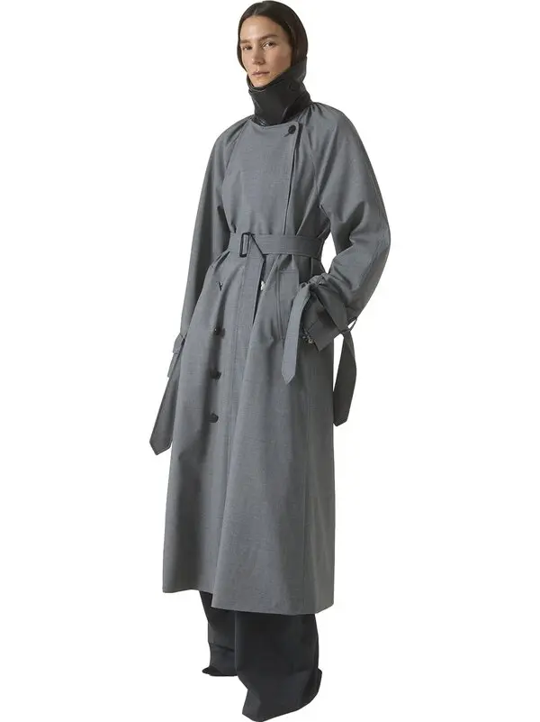 HEIRLOME Sidney Double Breasted Trench Coat - Grey