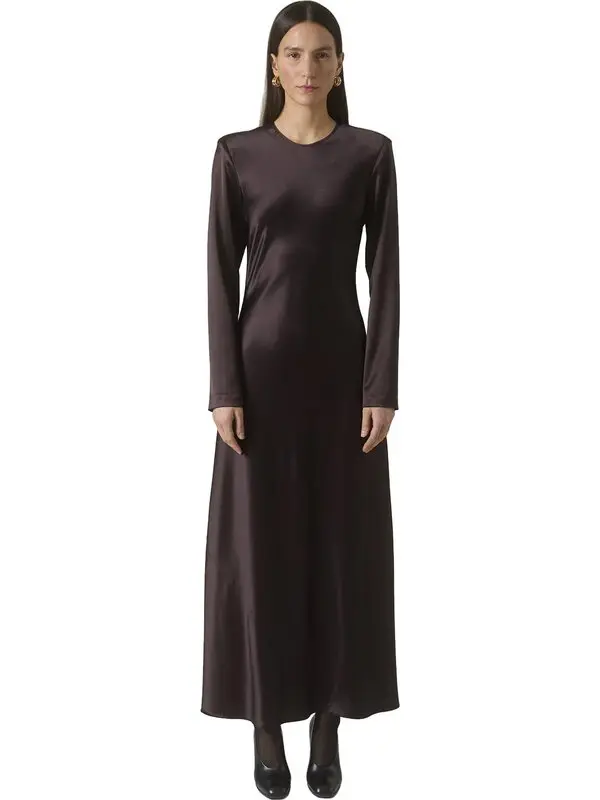 HEIRLOME Heirloom Mercedes Dress In Silk Satin - Ganache