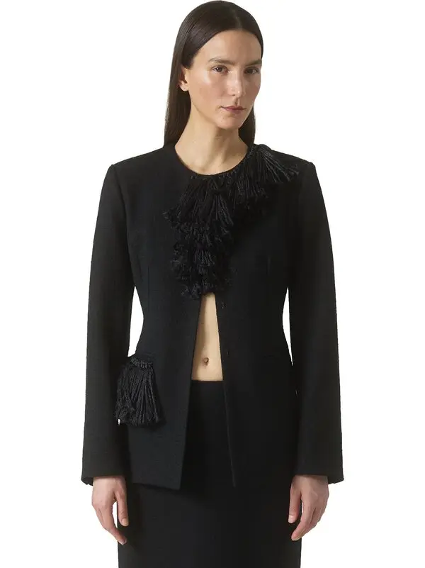 HEIRLOME Matilde Jacket With Silk Tassels - Black
