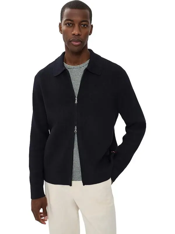 Orlebar Brown Shelby Zip Up Sweater - Night Iris