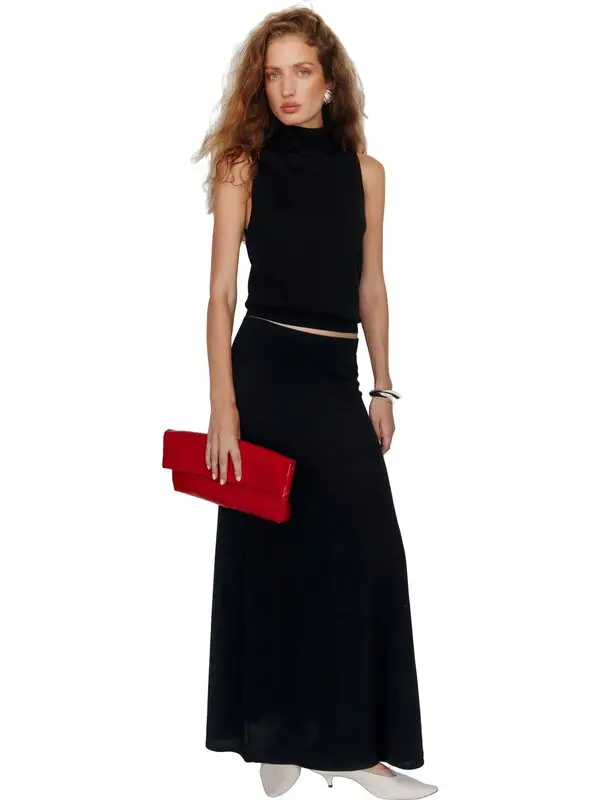 REFORMATION Danielle Regenerative Merino Maxi Skirt - Black