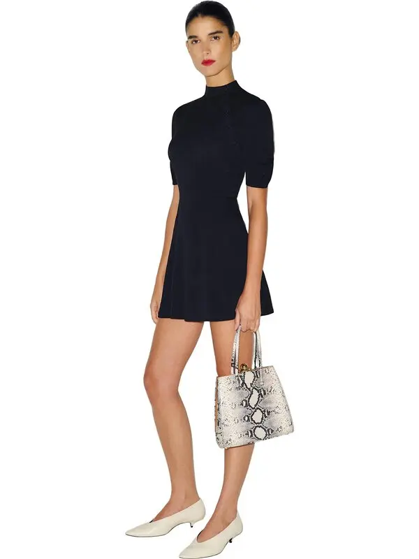 REFORMATION Sonja Puff Sleeve Mini Dress - Black