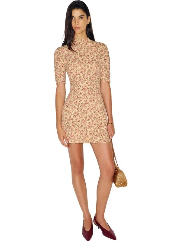 REFORMATION Sonja Puff Sleeve Mini Dress - Multi