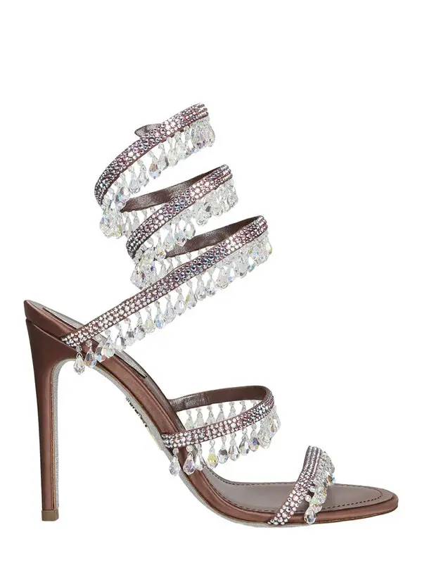 Rene Caovilla Embellished Chandelier Sandals - Brown