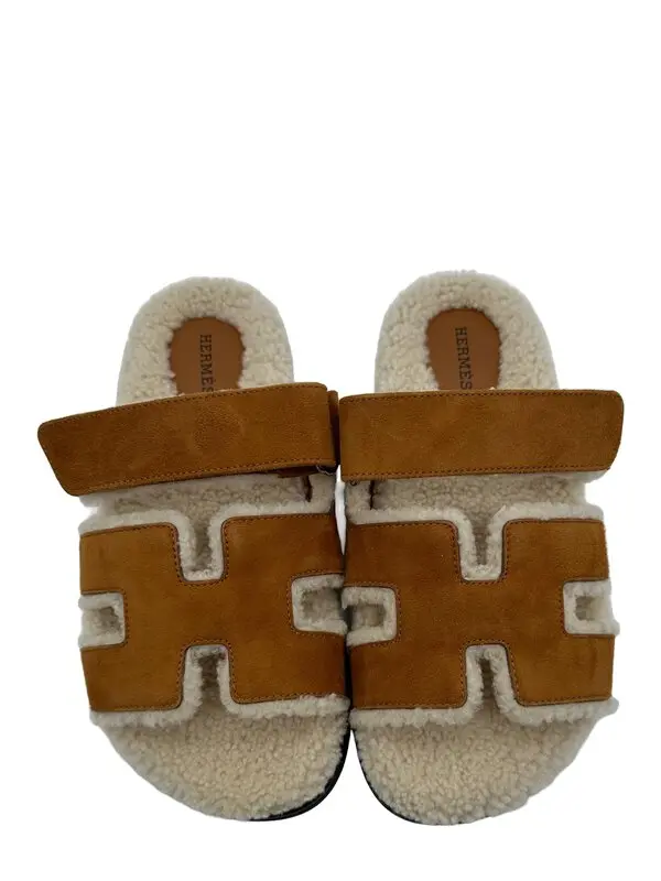 Chanel Hermès Chypre Teddy Slides - Brown