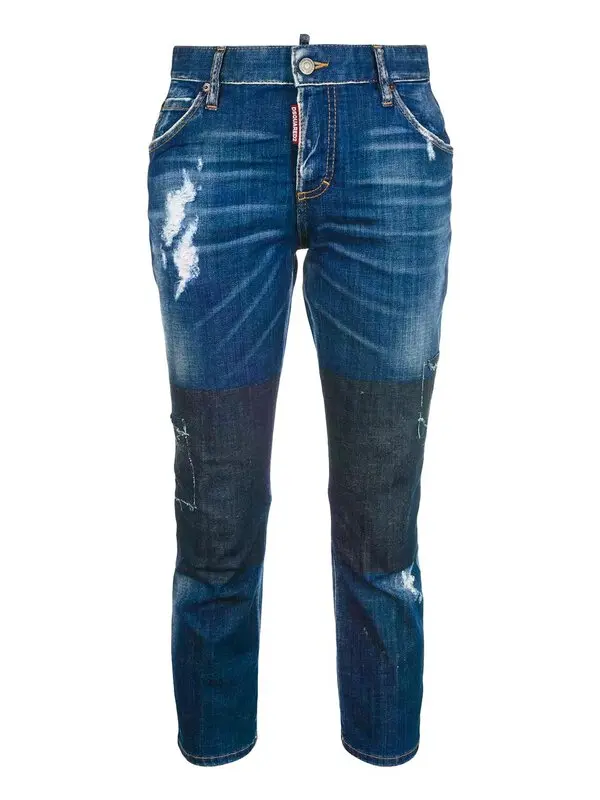 Dsquared2 Slouch Cropped Jeans - Blue