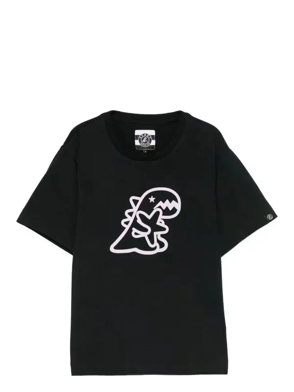 AGNES B. Hugging Star Dino Graphic T-shirt - Black