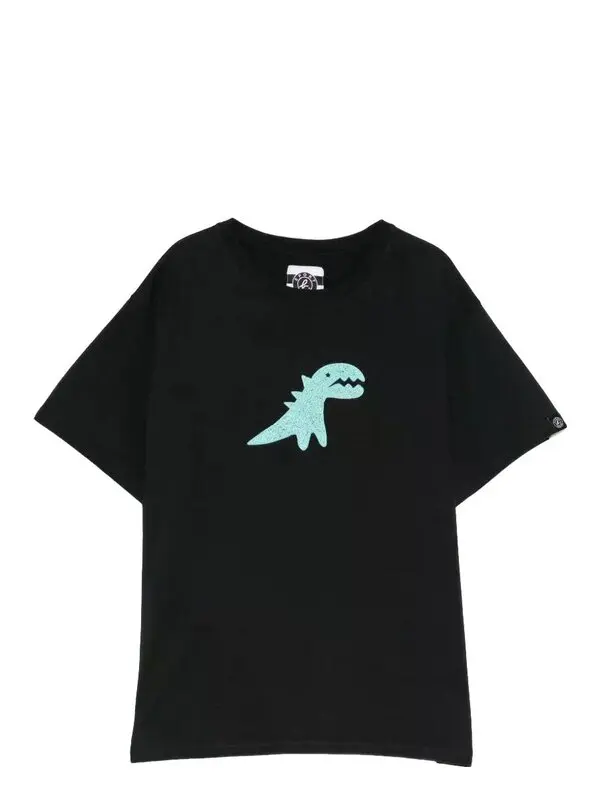 AGNES B. Embroidered Dinosaur T-shirt - Black