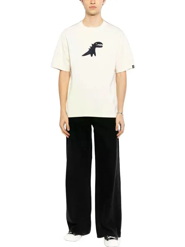 AGNES B. Embroidered Dino T-shirt - Neutrals