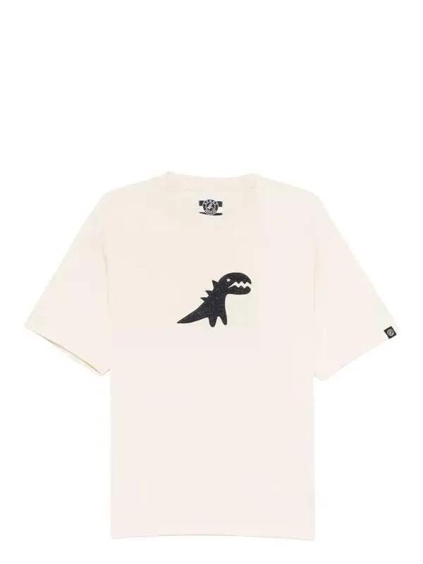 AGNES B. Embroidered Dino T-shirt - Neutrals