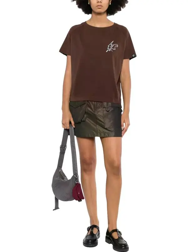AGNES B. Embroidered Icons T-shirt - Brown